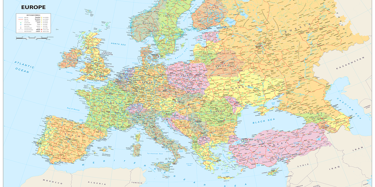 Europe Map with Flags– I Love Maps