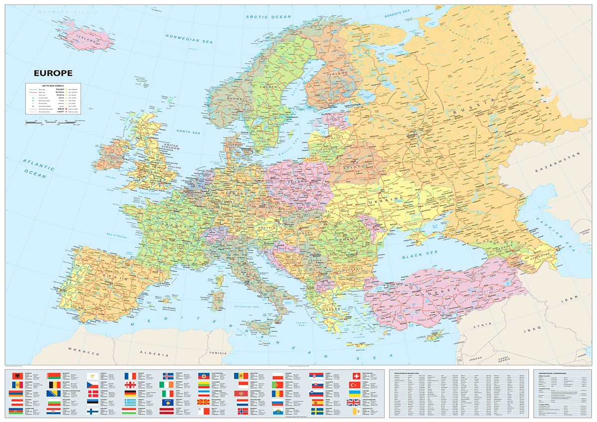 Europe Map with Flags– I Love Maps