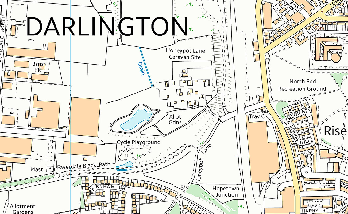 Darlington Street Map - 120 x 120 cm– I Love Maps