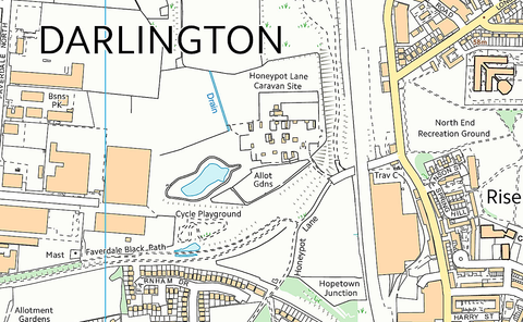 Darlington Street Map - 120 x 120 cm | I Love Maps