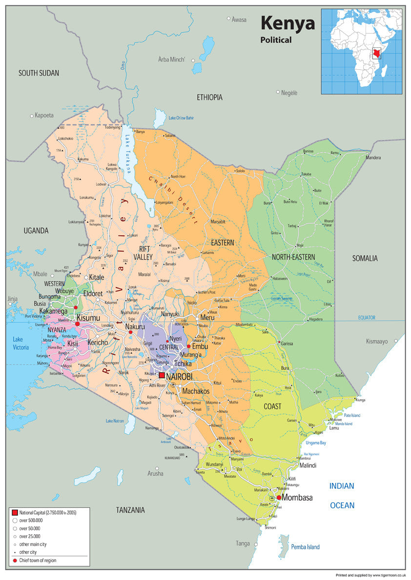 Kenya Political Map– I Love Maps