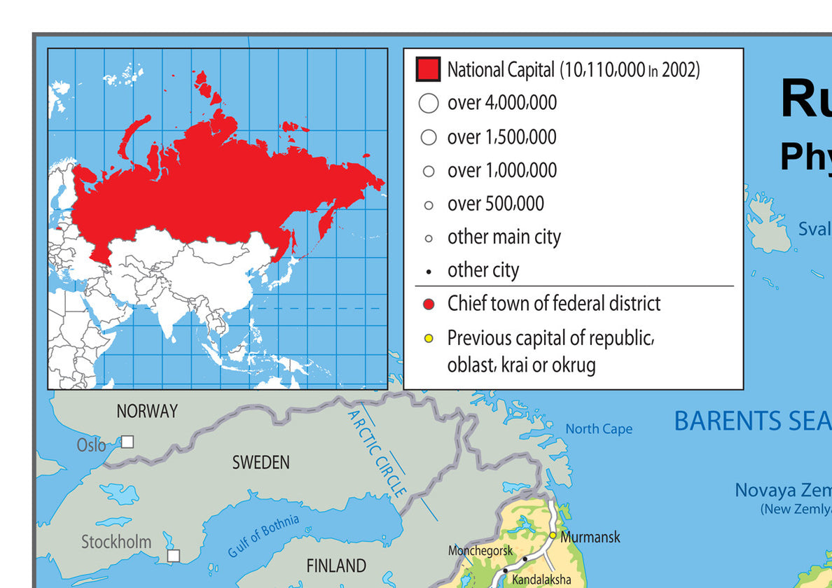 Russia Physical Map– I Love Maps