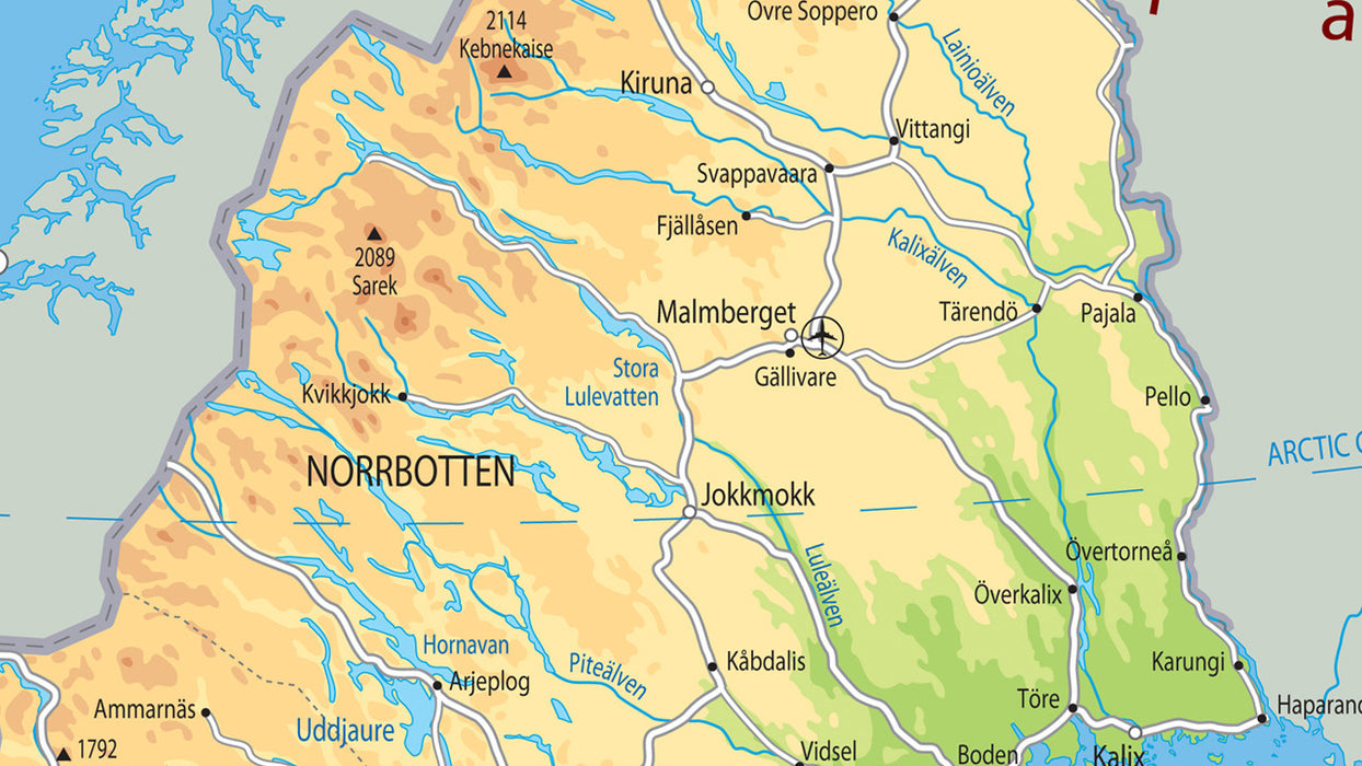 sweden physical map