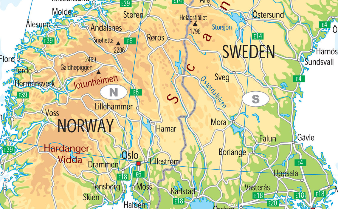 Northern Europe Physical Map– I Love Maps