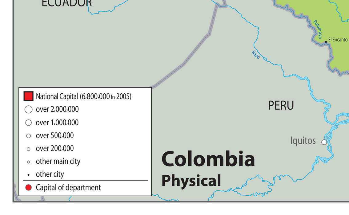 Colombia Physical Map– I Love Maps