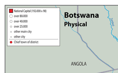Botswana physical features map