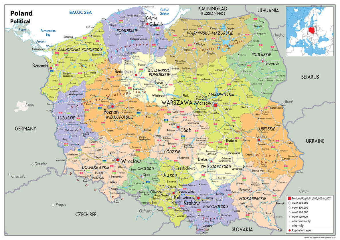 Poland Political Map– I Love Maps