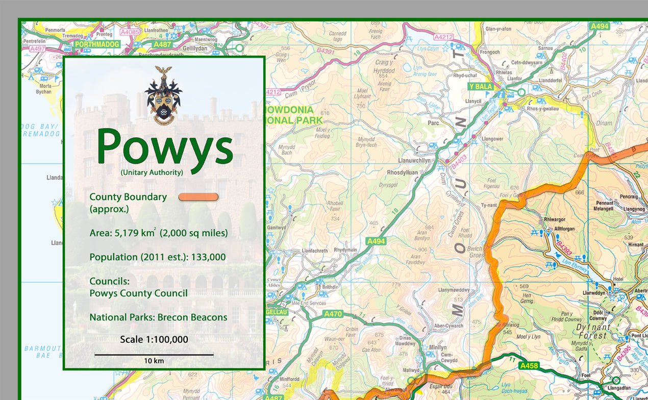 Powys County Map– I Love Maps