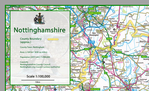 Nottinghamshire County Map | I Love Maps