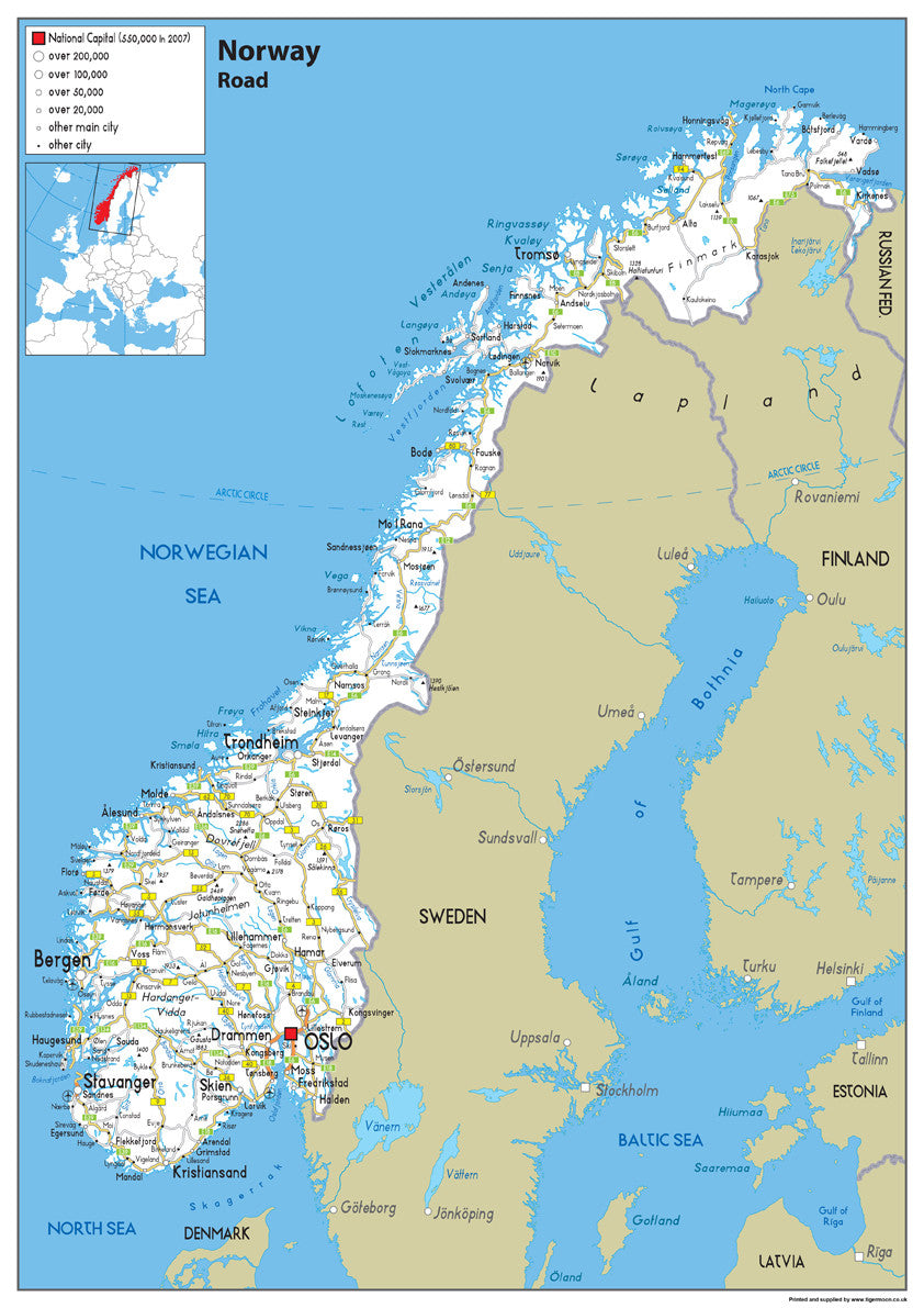 Norway Road Map– I Love Maps