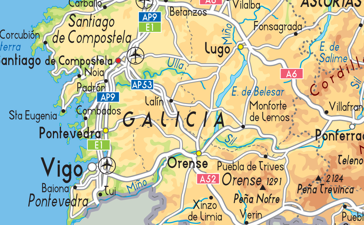 Spain Physical Map– I Love Maps