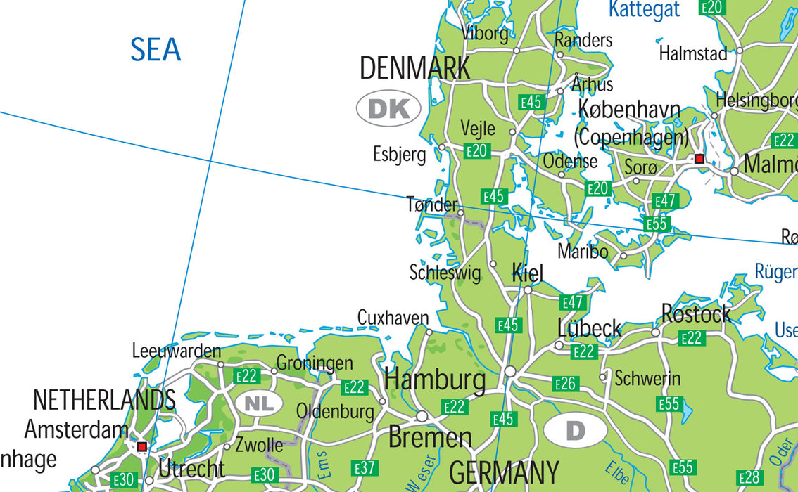 Northern Europe Physical Map– I Love Maps