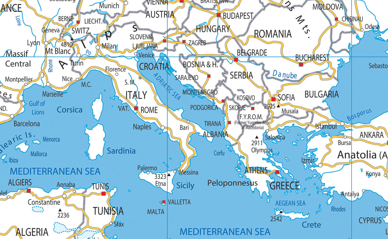 Europe Road Mounted Map– I Love Maps