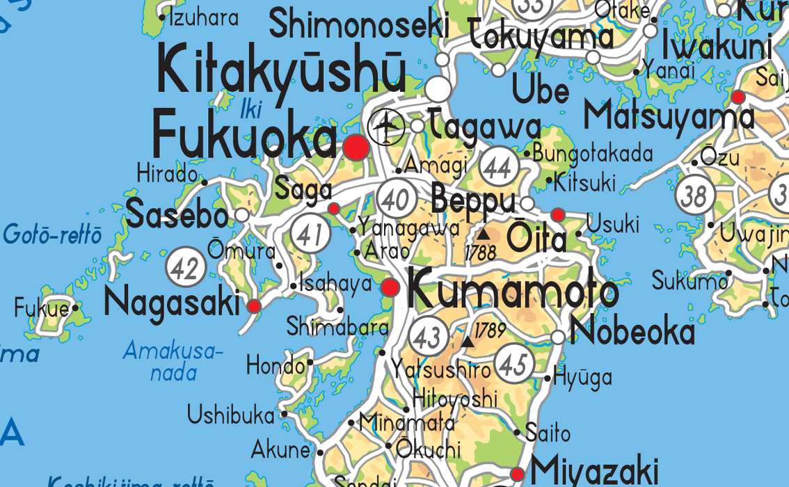 Japan Physical Map– I Love Maps