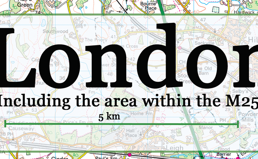 London Within the M25 Map | I Love Maps