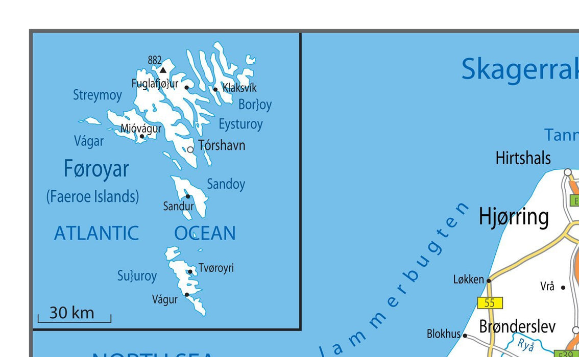 Denmark Road Map– I Love Maps