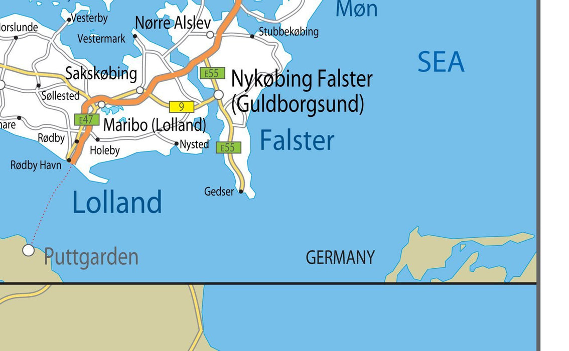 Denmark Road Map– I Love Maps