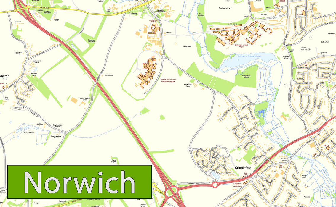 Norwich Street Map– I Love Maps
