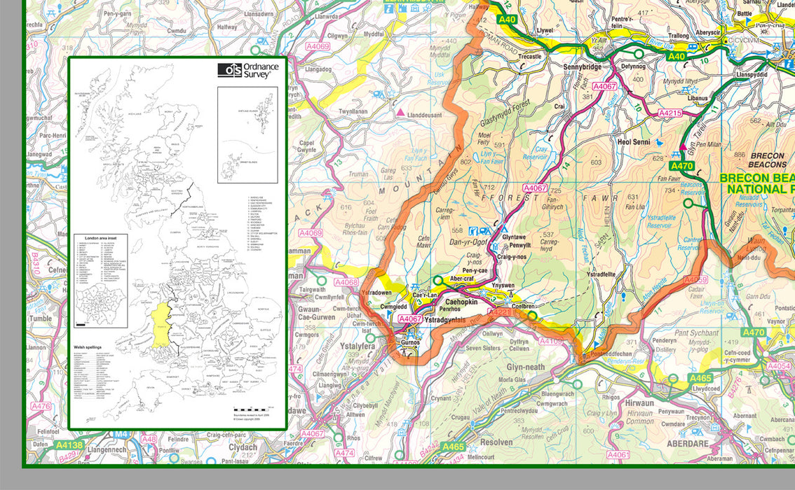 Powys County Map– I Love Maps