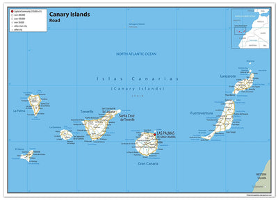 Canary Islands Road Map– I Love Maps