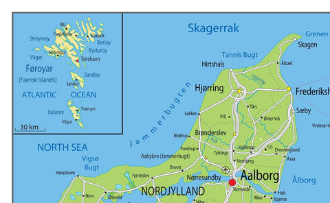 Denmark Physical Map | I Love Maps