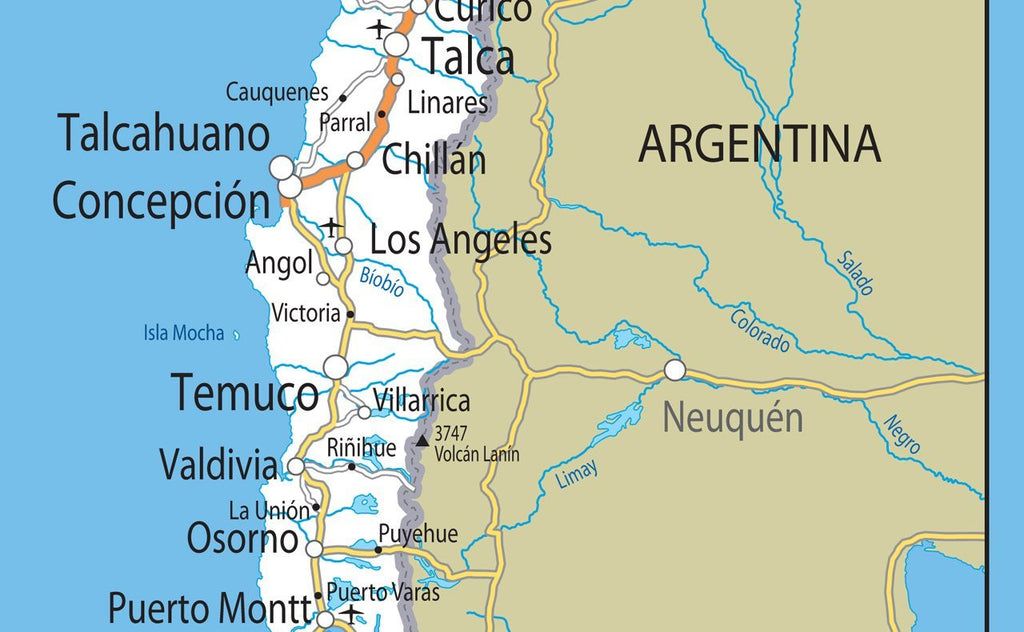 Chile Road Map | I Love Maps