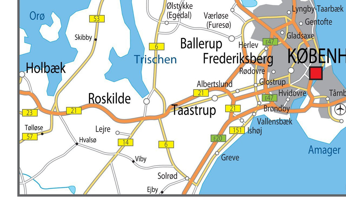 Denmark Road Map– I Love Maps