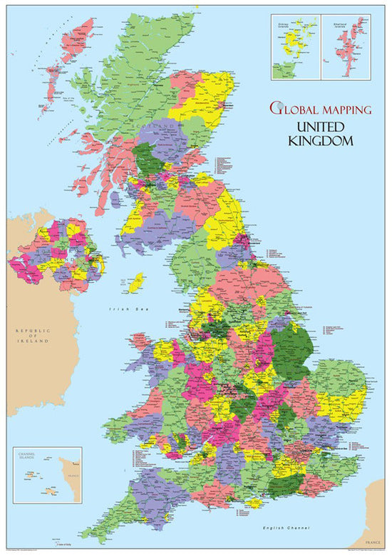 Detailed United Kingdom Political Wall Map– I Love Maps