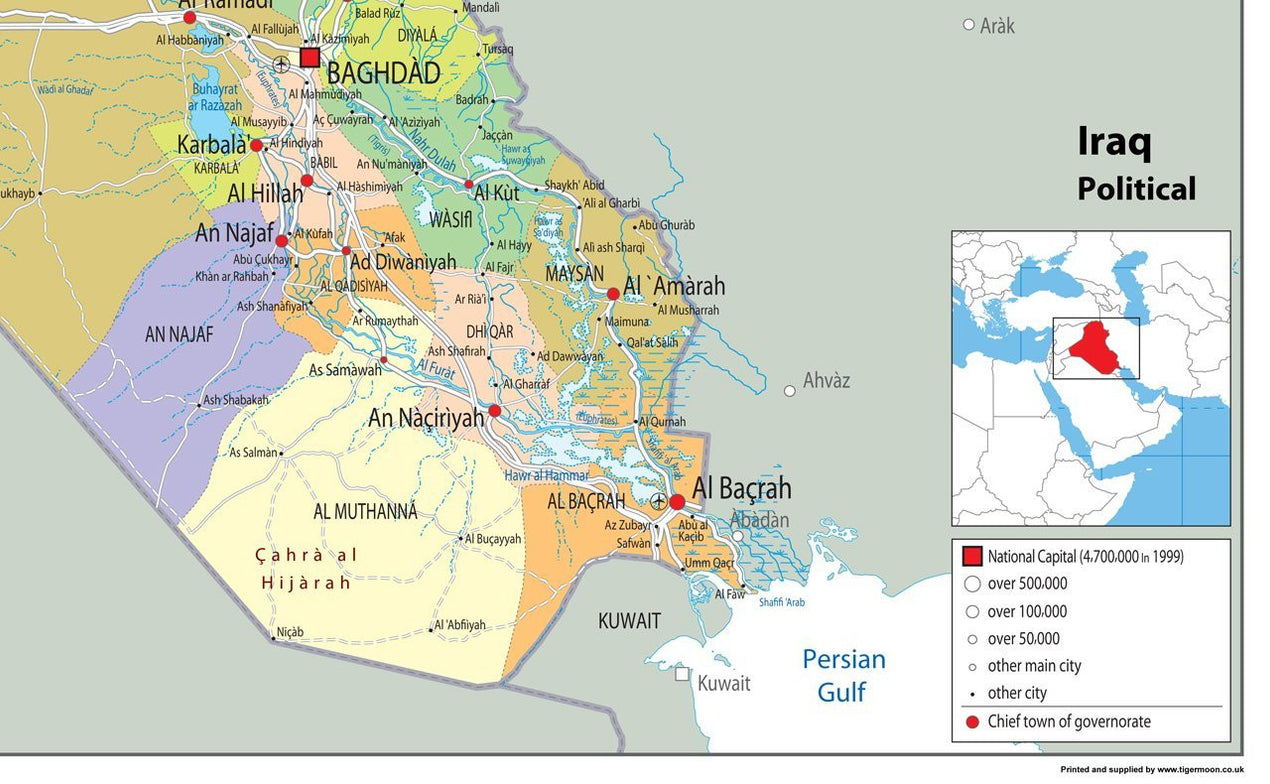 Iraq Political Map– I Love Maps
