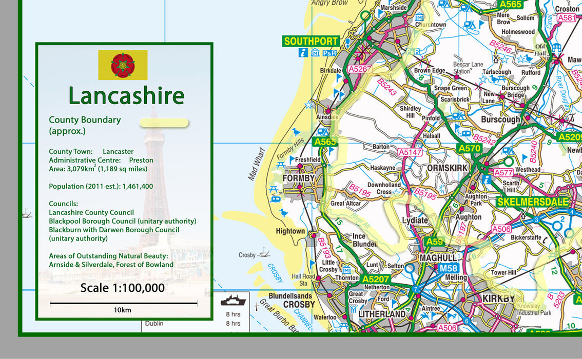 Lancashire County Map– I Love Maps
