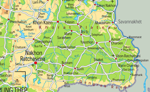 Thailand Physical Map | I Love Maps