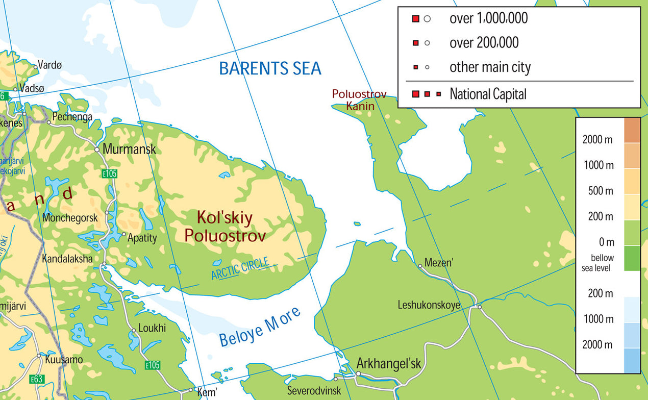 Northern Europe Physical Map– I Love Maps