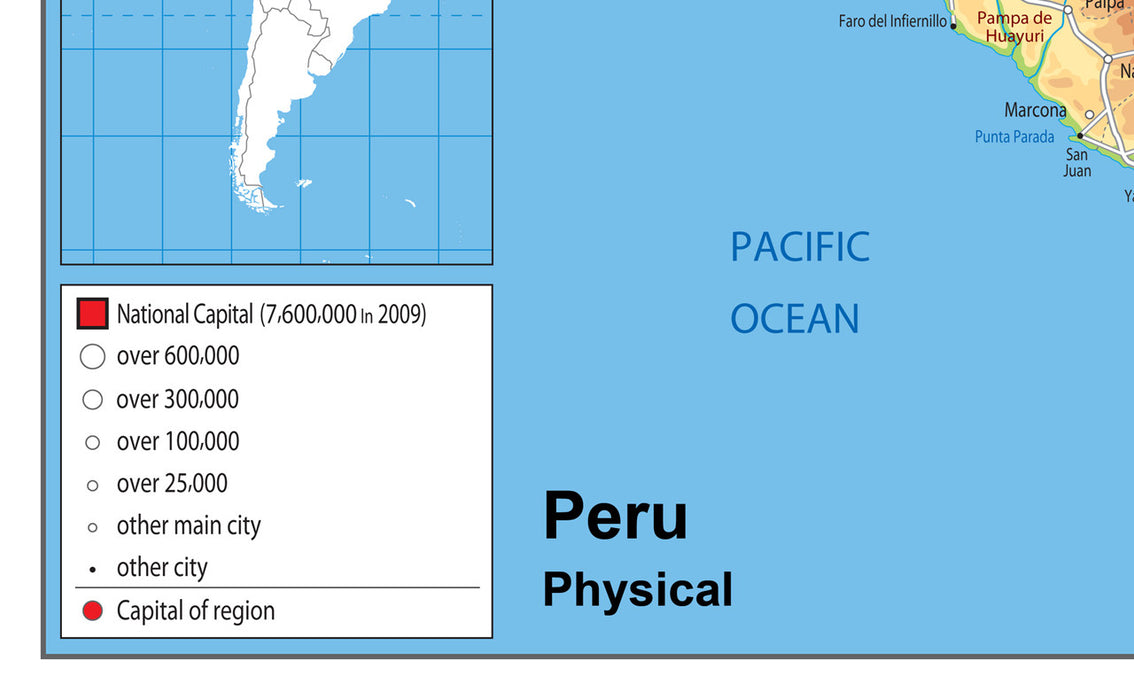 Peru Physical Map– I Love Maps