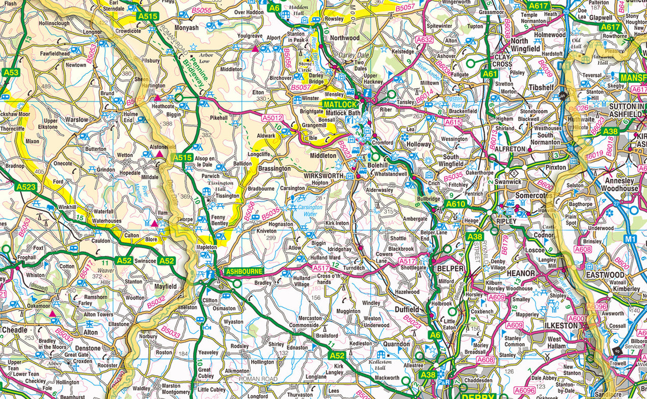 Derbyshire County Map– I Love Maps