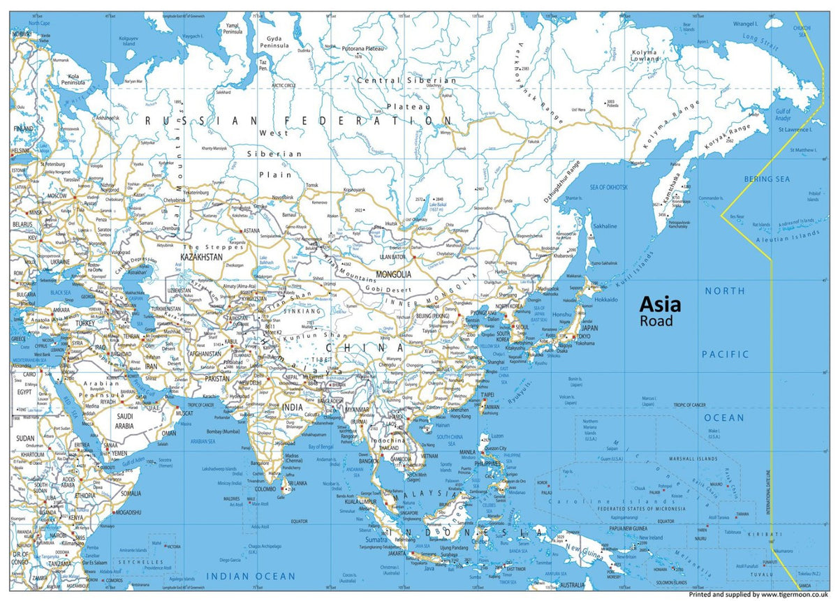 Asia Road Map– I Love Maps