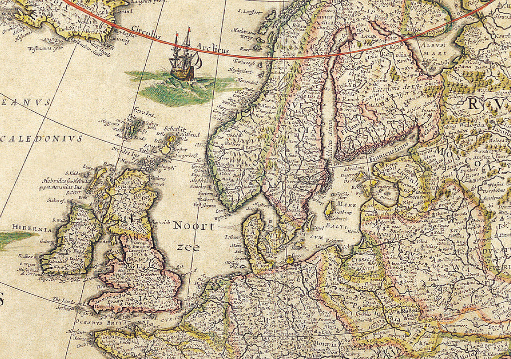 Antique 1645 Map of Europe by Willem Blaeu | I Love Maps