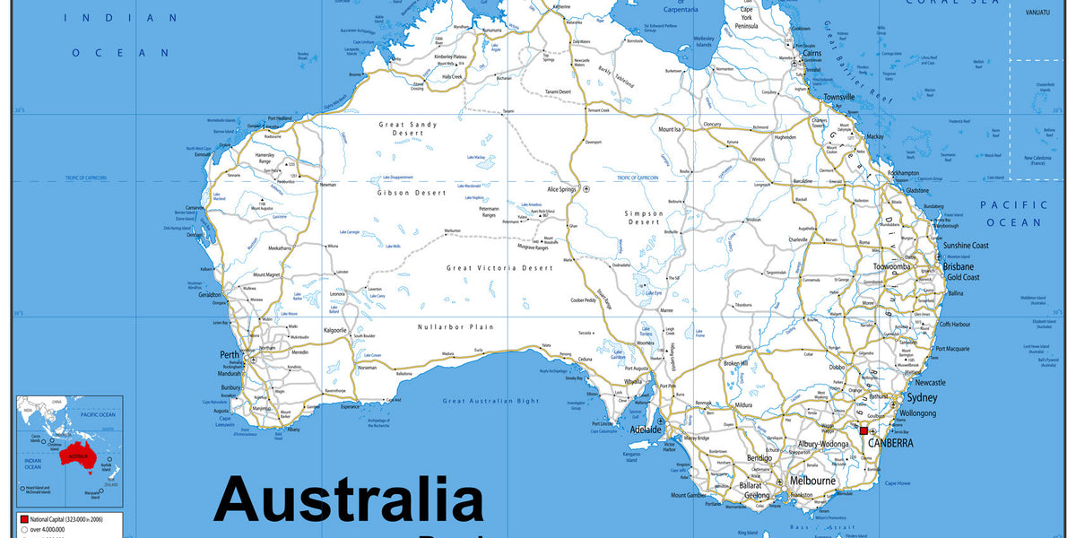 Australia Road Map– I Love Maps