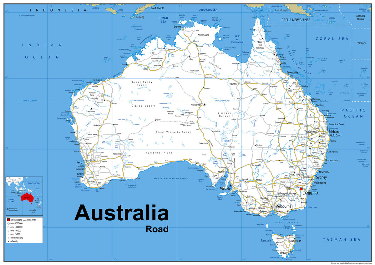 Australia Road Map– I Love Maps