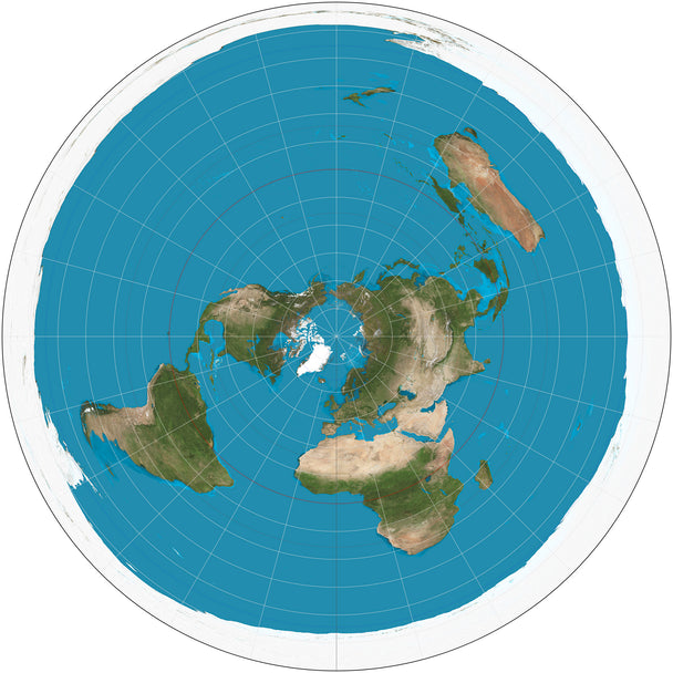 Flat Earth Map 100cm x 100cm - Paper Laminated– I Love Maps