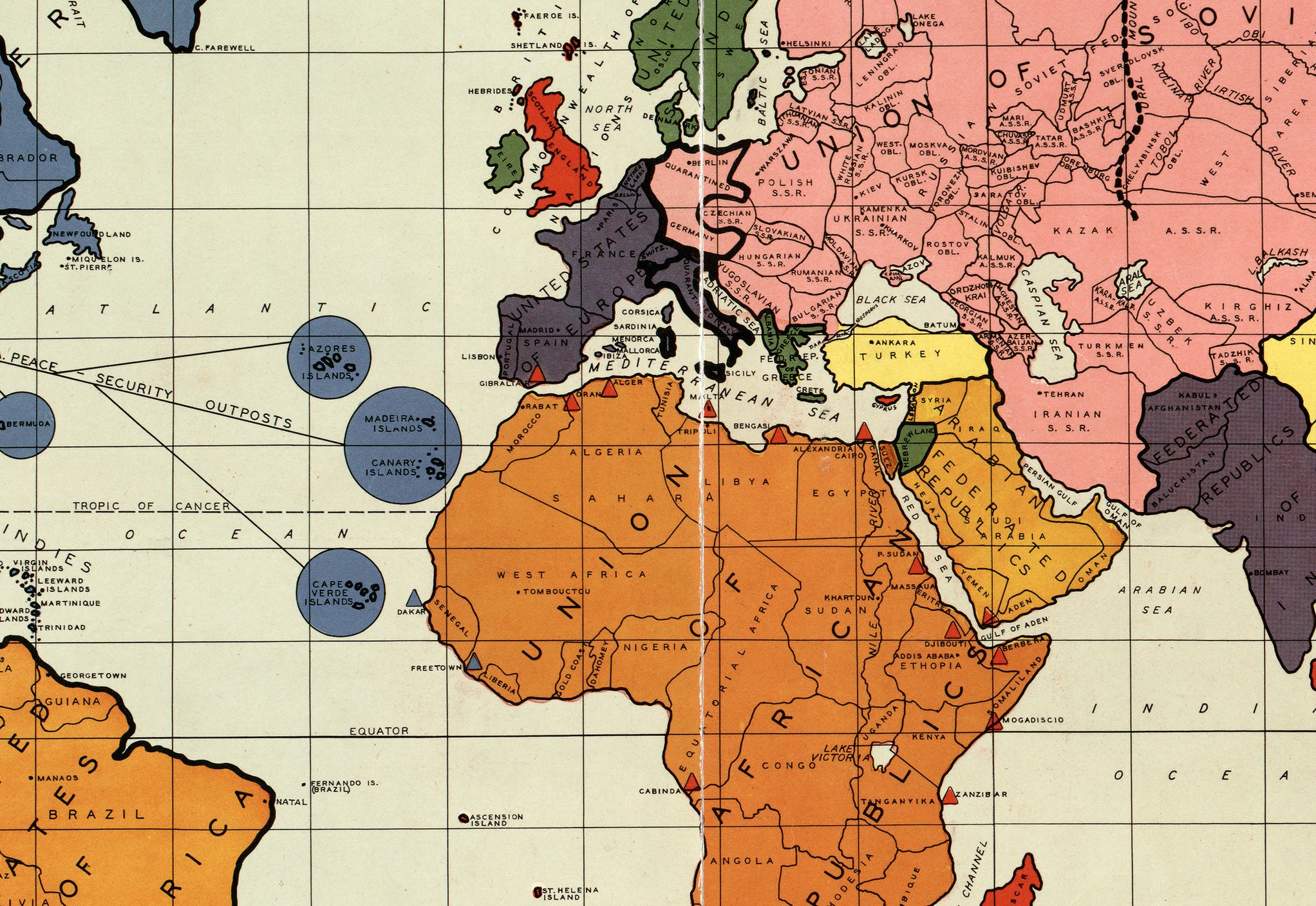 Post-War Political New World Map by Maurice Gomberg - 1942– I Love Maps