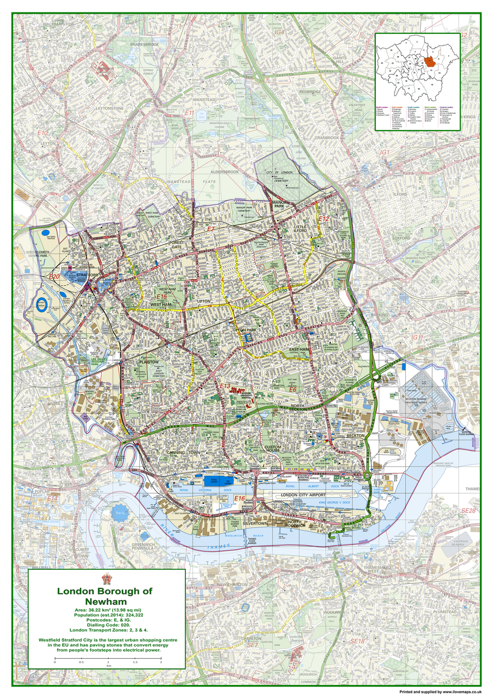 Newham London Borough Map– I Love Maps