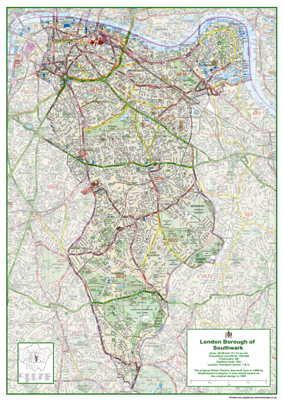 Southwark London Borough Map– I Love Maps