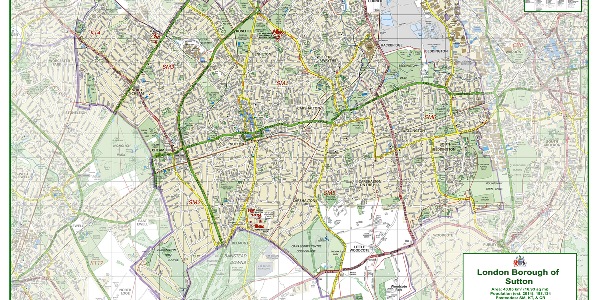 Sutton London Borough Map– I Love Maps