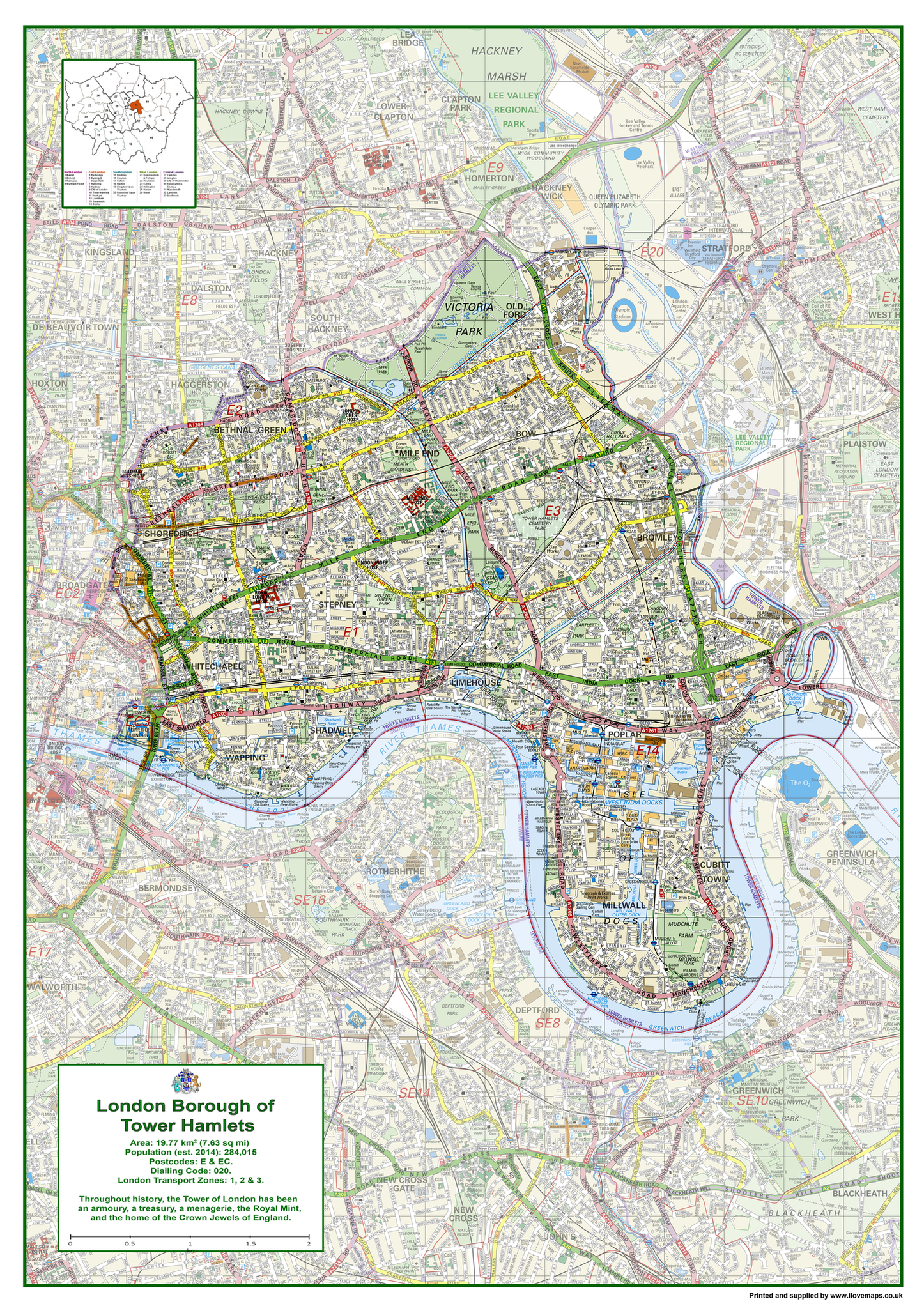 Tower Hamlets London Borough Map– I Love Maps