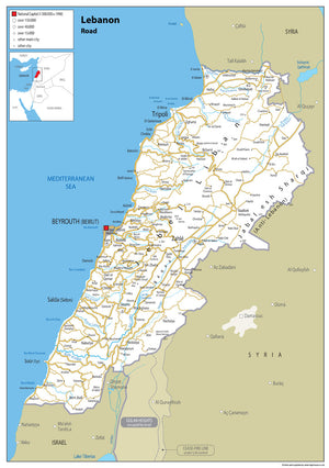 Lebanon Road Map– I Love Maps