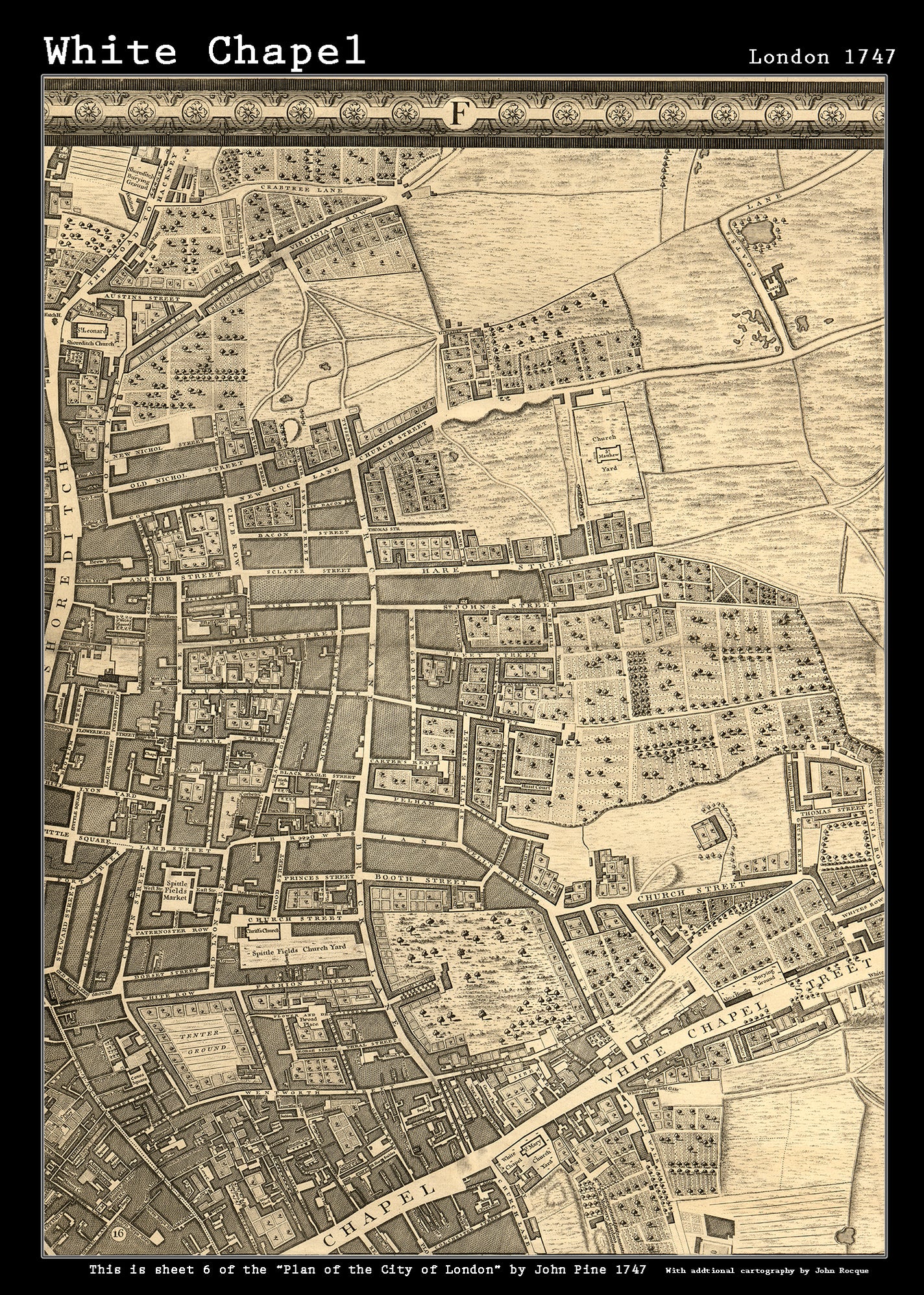 John Rocques New Map of London 1746 White Chapel - size A2– I Love Maps