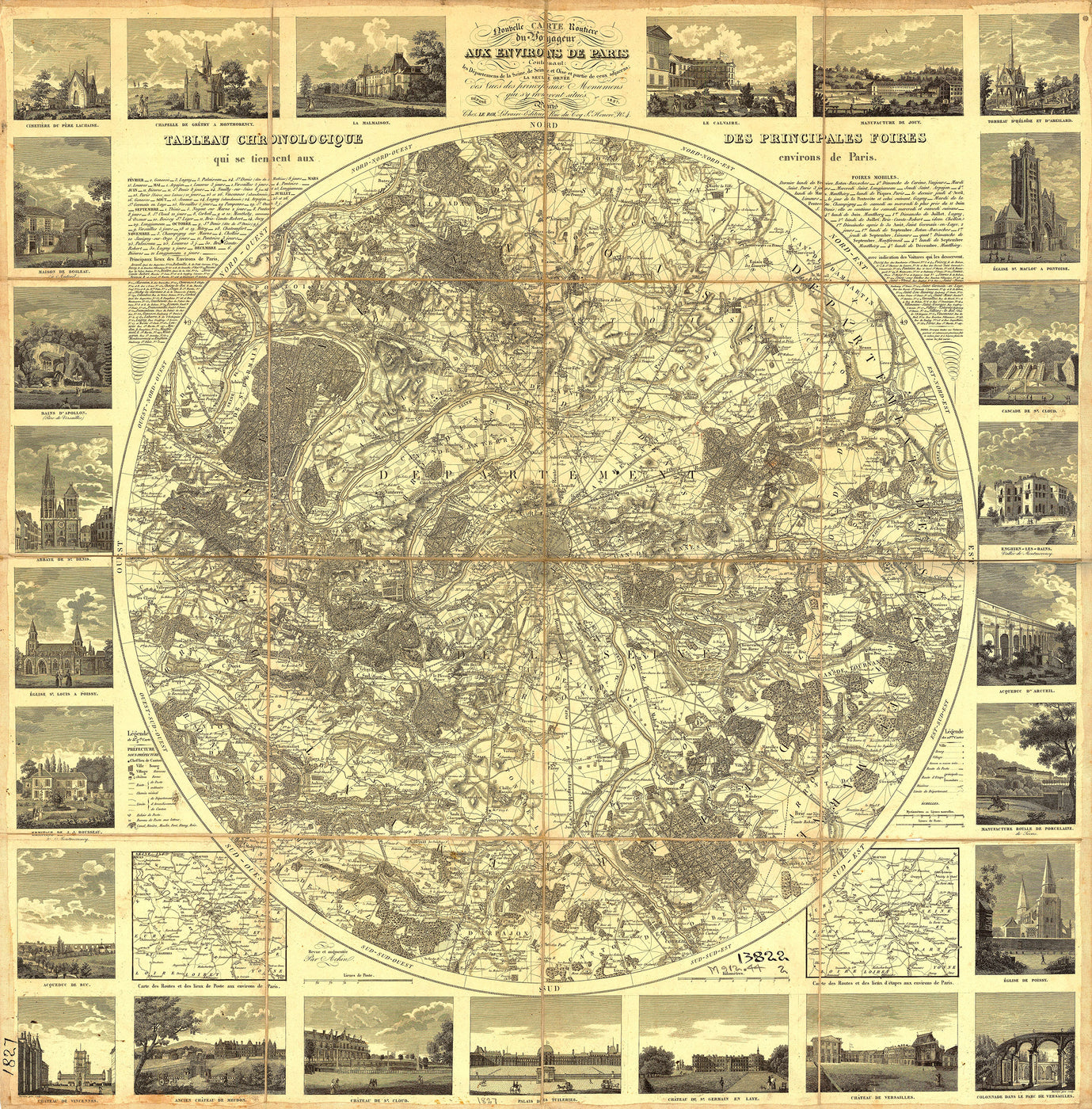 1830 - Map Of Paris & Environs - Aux Environs De Paris– I Love Maps