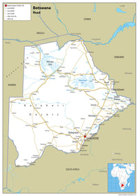 Botswana Road Map– I Love Maps