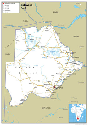 Botswana Road Map– I Love Maps