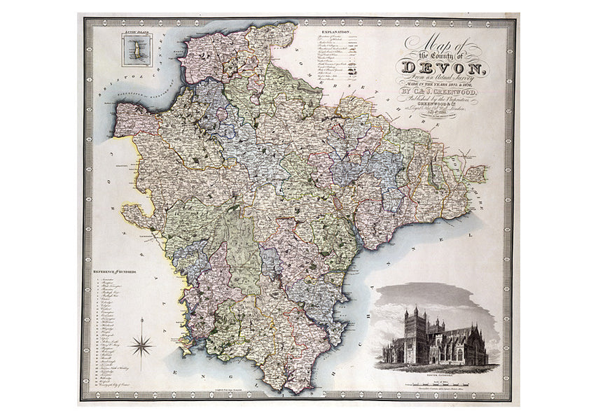Antique 1829 Map Of Devon by C.J Greenwood– I Love Maps